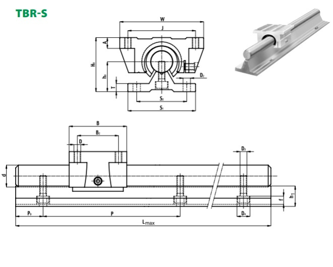 Support for linear bearing TBR 30S ISB - Combined systems | Special ...