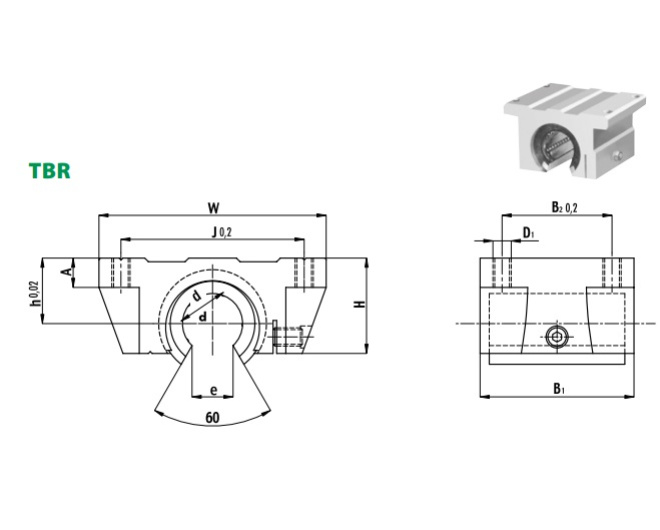 Support for linear bearing TBR 16 ISB | Special Bearings Italy