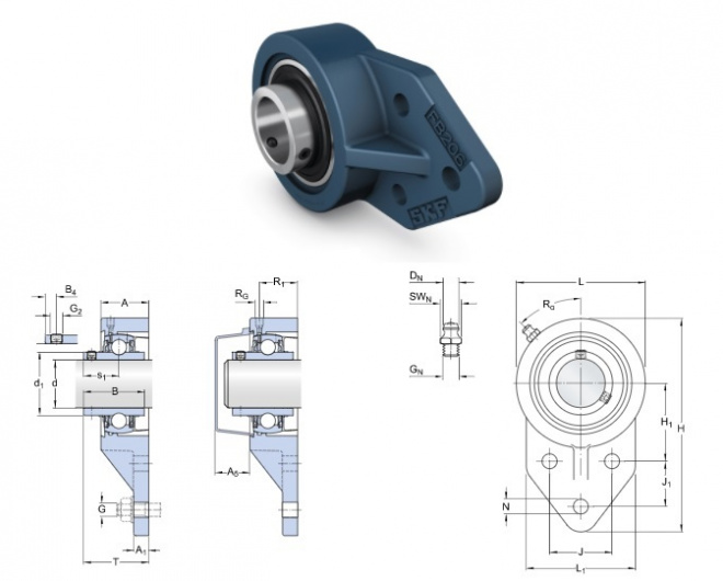 3-bolt bracket flanged ball bearing units Y/UCFB 206/H SKF | Special Bearings Italy